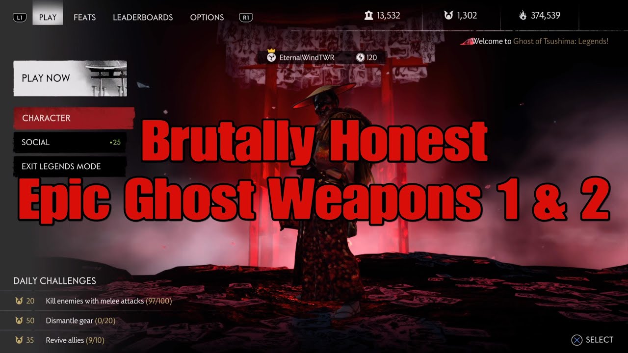 Brutally Honest | Epic Ghost Weapons | Ghost of Tsushima Legends - YouTube