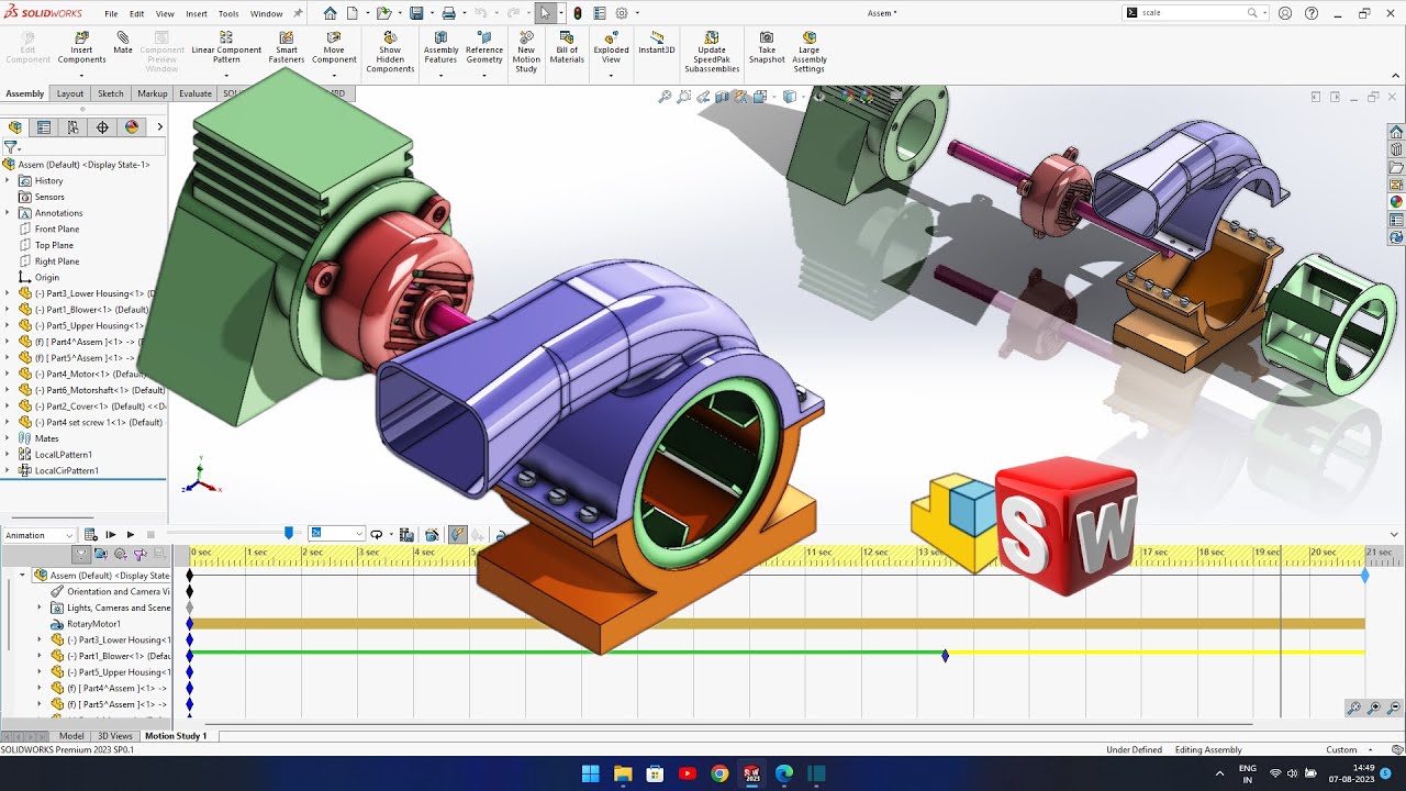 Ex 86 || solidworks assembly || chapter 3 || #solidworks_tutorial #blower #assembly #solidworks ...