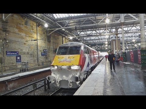 Virgin Trains 225 leaves Edinburgh (28/2/18)