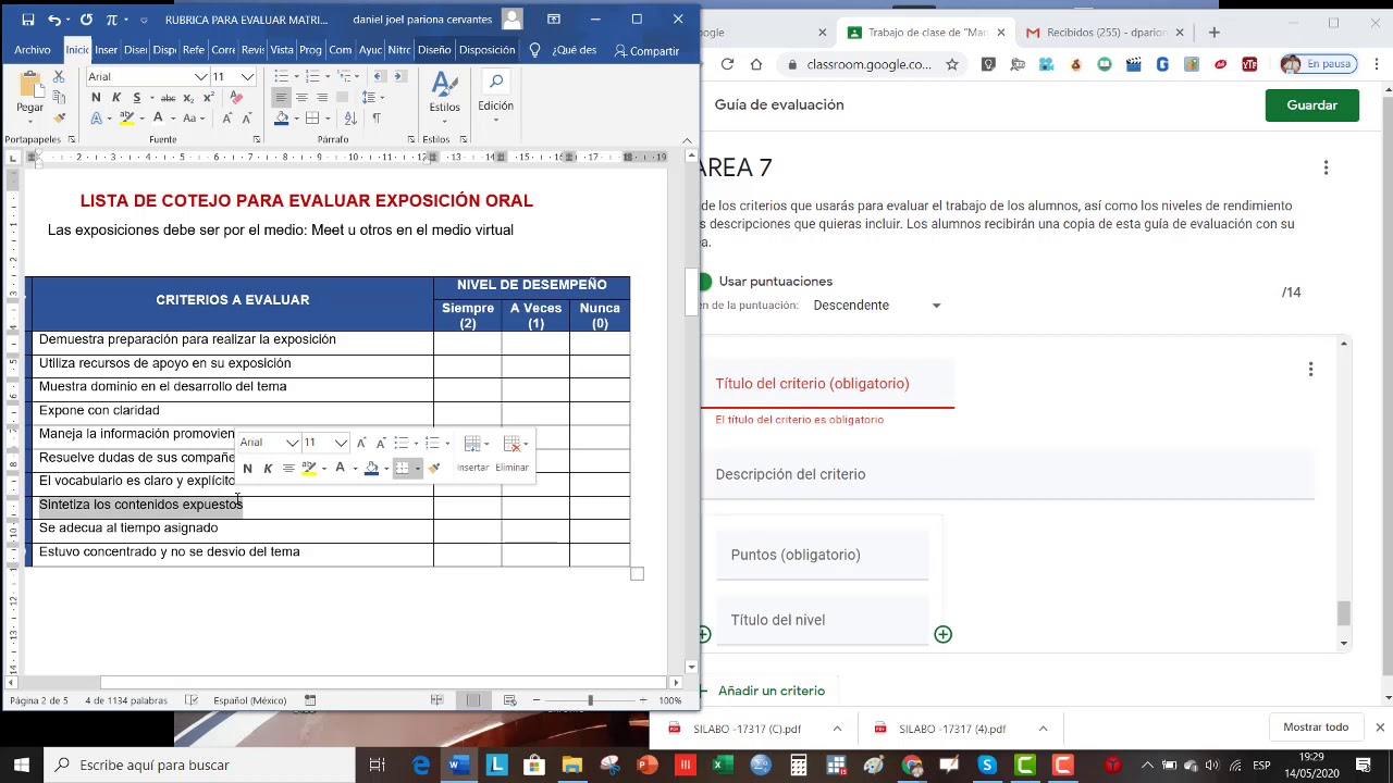 TUTORIAL 5.1 LISTA DE COTEJO PARA EVALUAR EXPOSICIONES EN CLASSROOM - YouTube