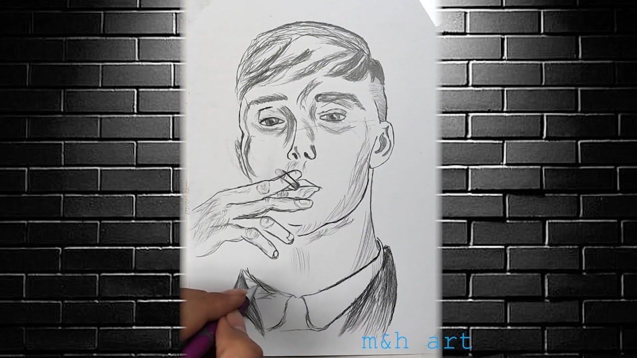 how to draw thomas shelby(cillian murphy)|| steb by steb || how to draw ...