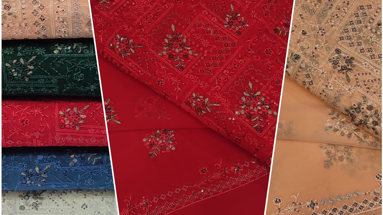 New Arrival Best Quality Shafon (chickenkari Work) 3Pc Suits Whatsapp ...