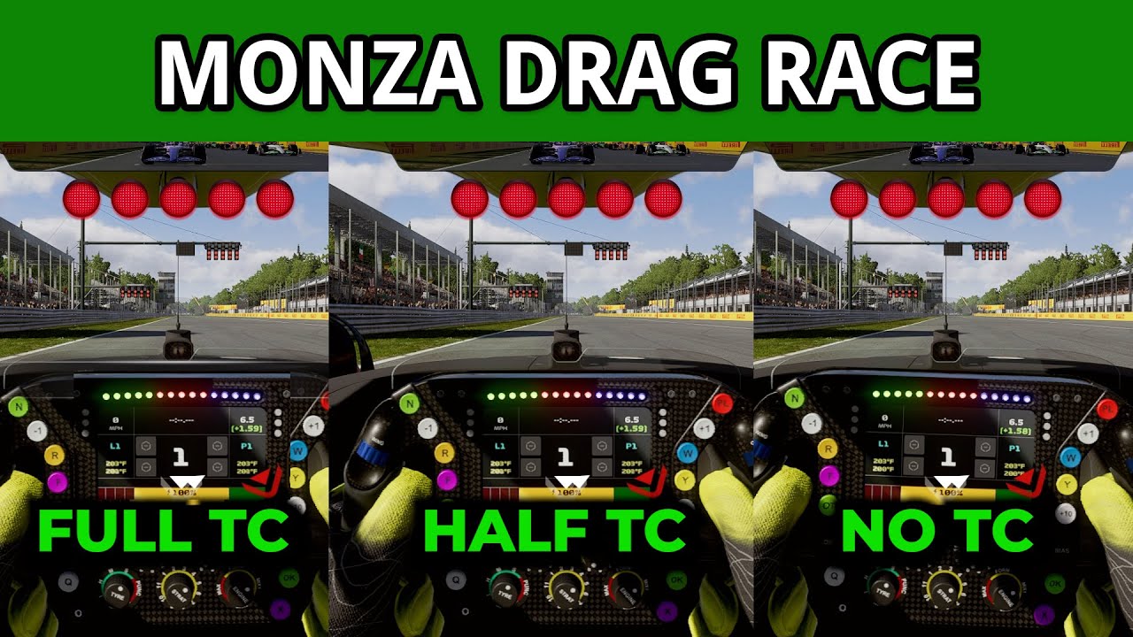 Which Traction Control is Fastest in F123? | Monza Drag Race - YouTube