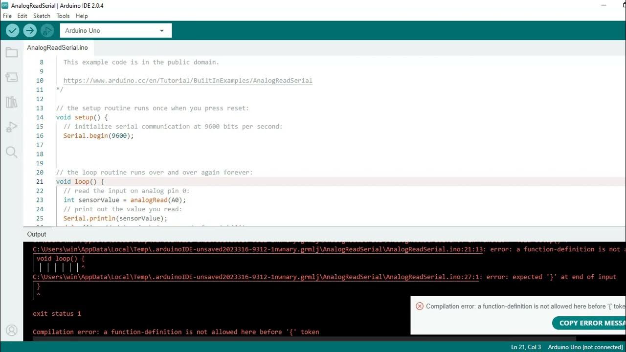 how to check error in program in arduino IDE software - YouTube