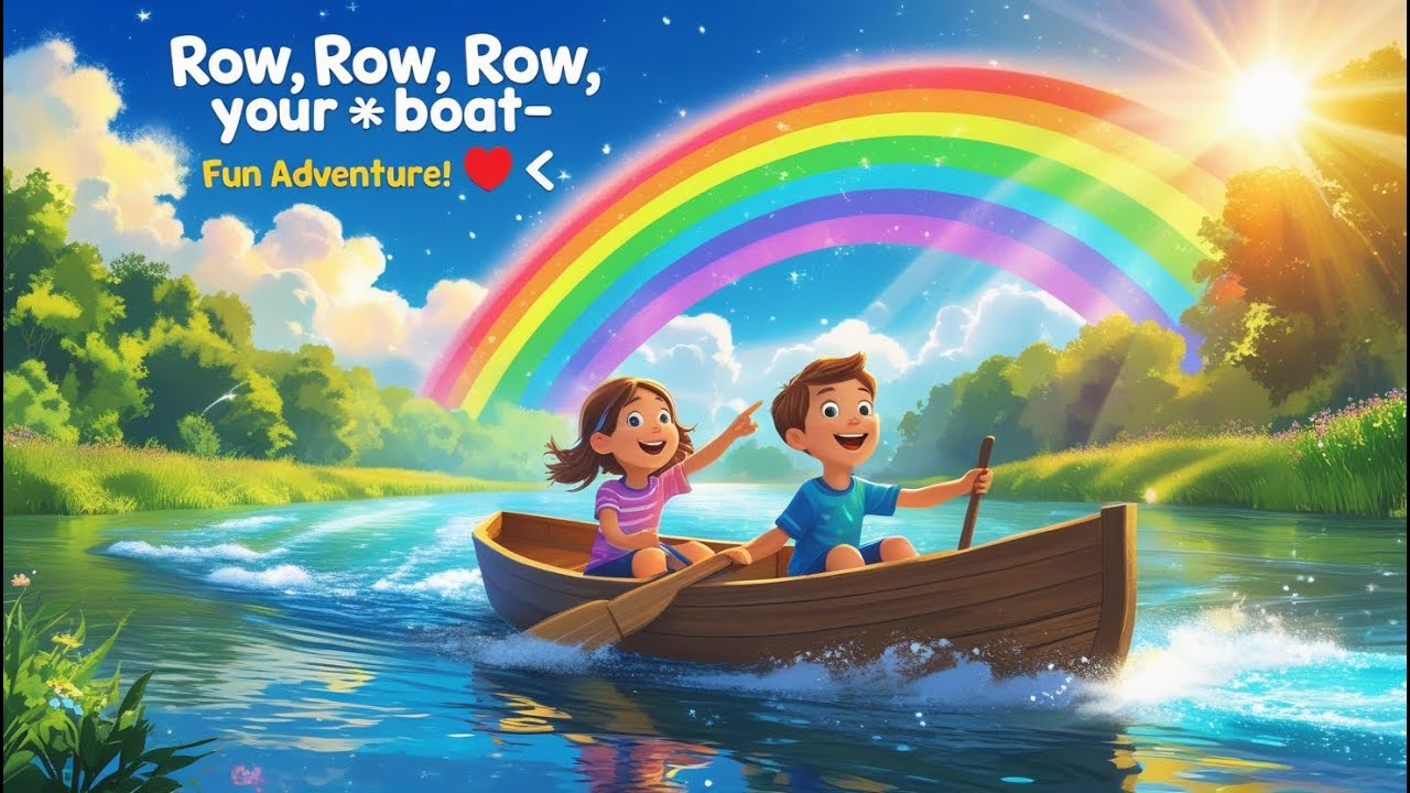 Row Row Row Your Boat | Fun Kids Song with Adventure & Colorful ...