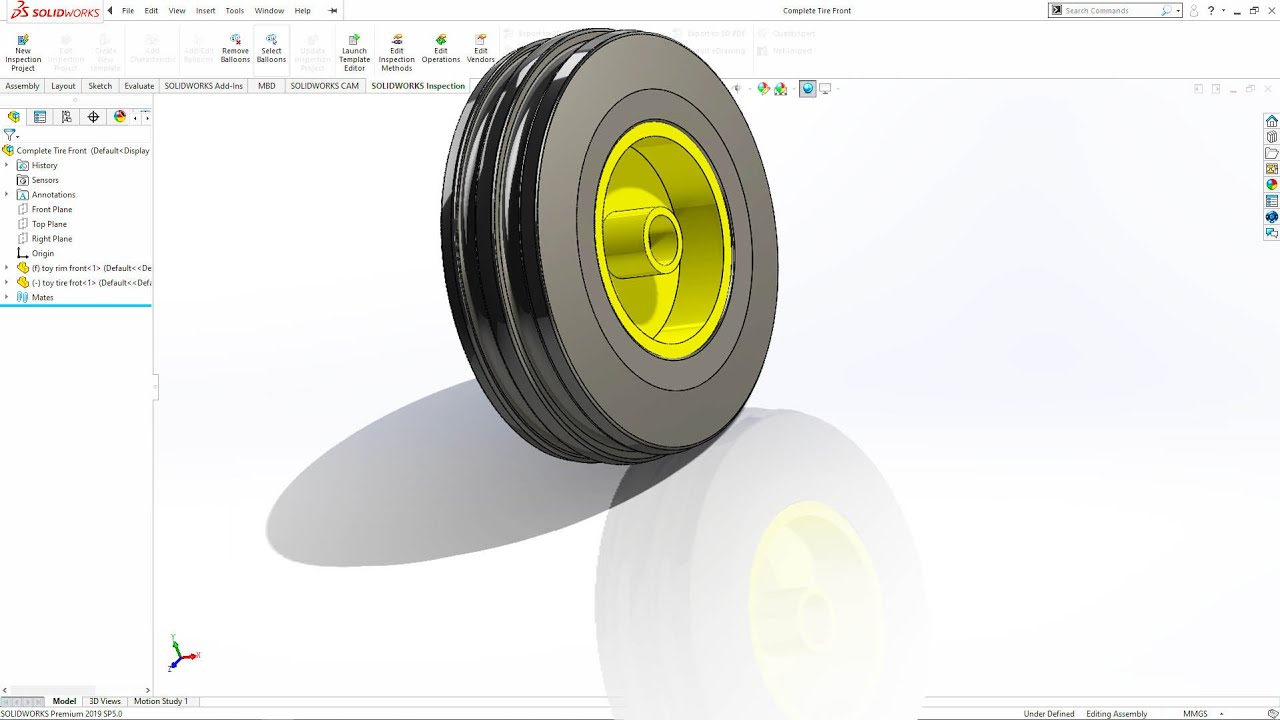 Solidworks Tutorial Tyre for Tractor Toy Assembly (Part 2) - YouTube