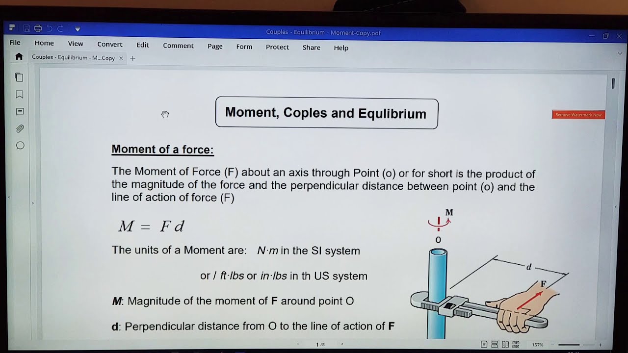 Static ( Moment,couple and equilibrium ) part 1 - YouTube