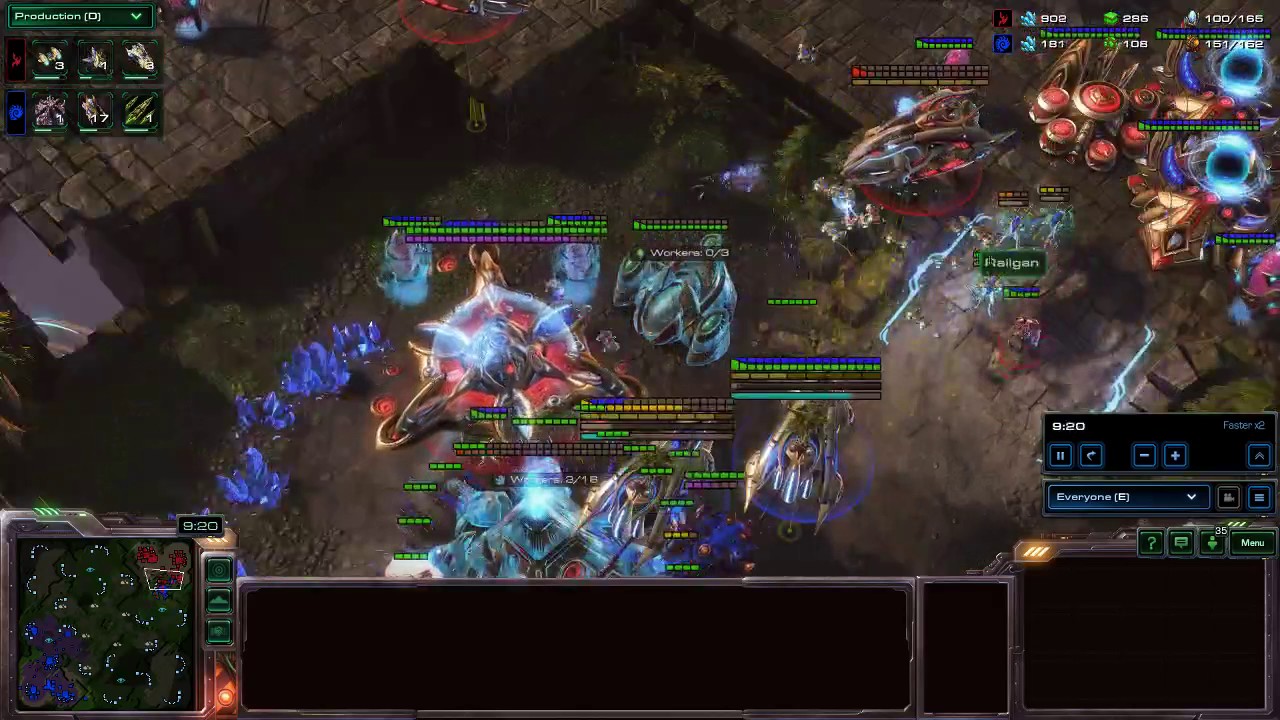 StarCraft 2 - ZvP Infestor Hydra vs Carrier Mothership - YouTube