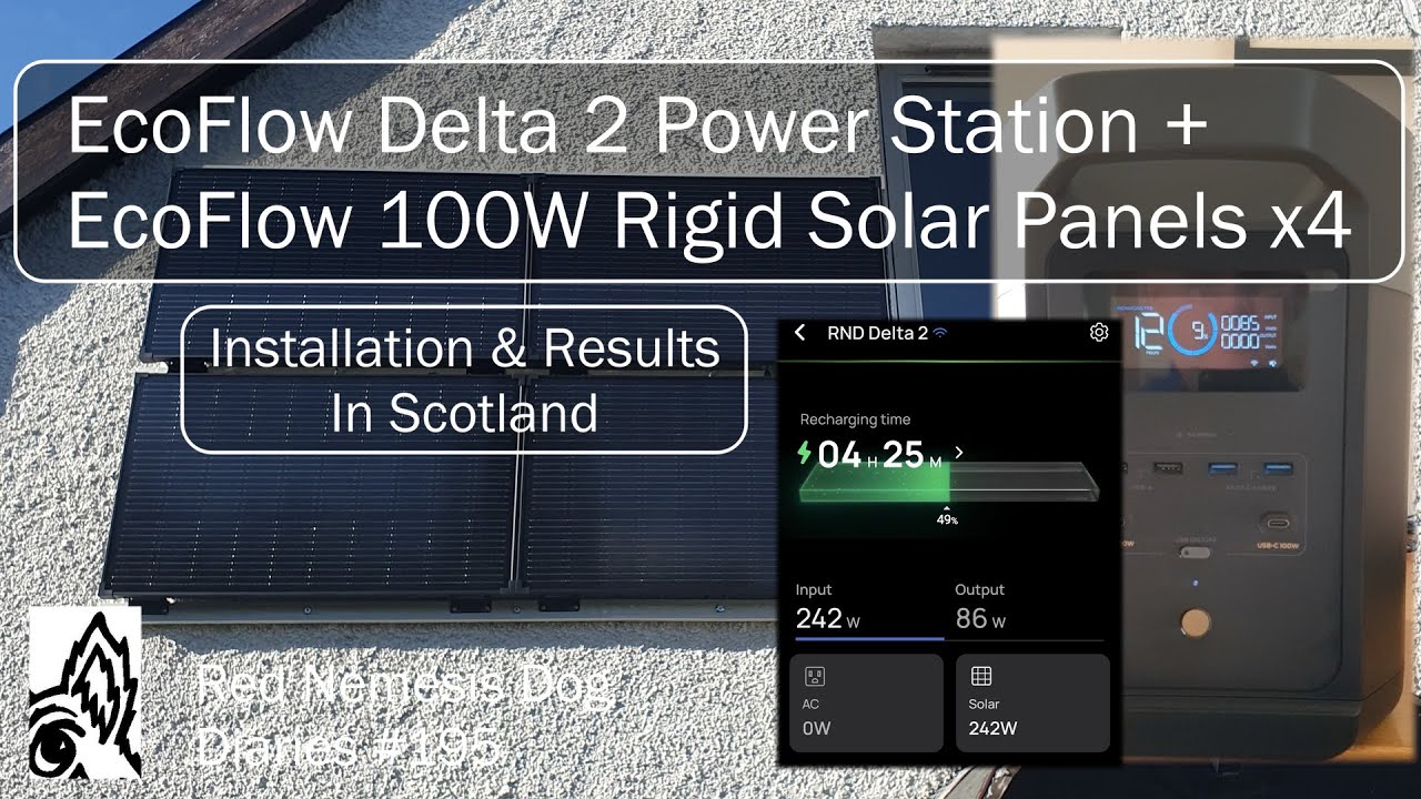 EcoFlow’s Delta 2 & 100W Rigid Solar Panels (x4). Install & Results in ...