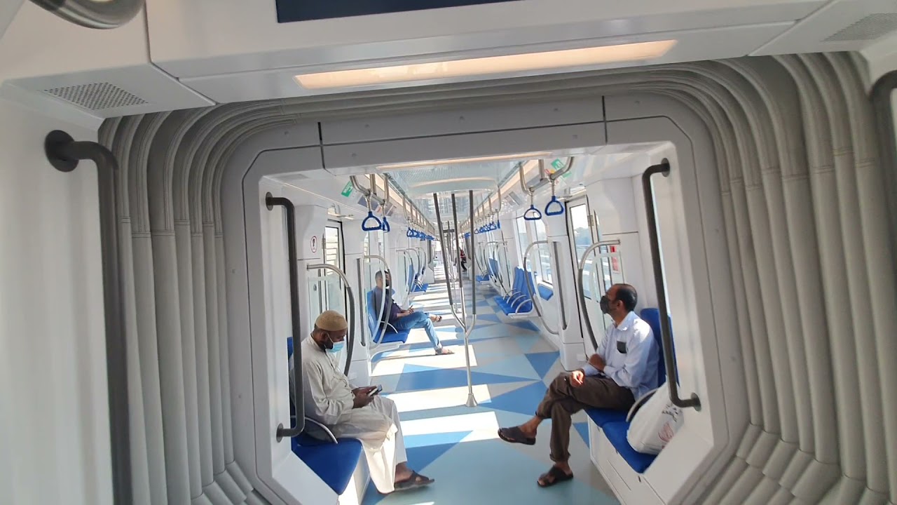 Dubai metro Green line full journey from Etisalat to Creek - YouTube