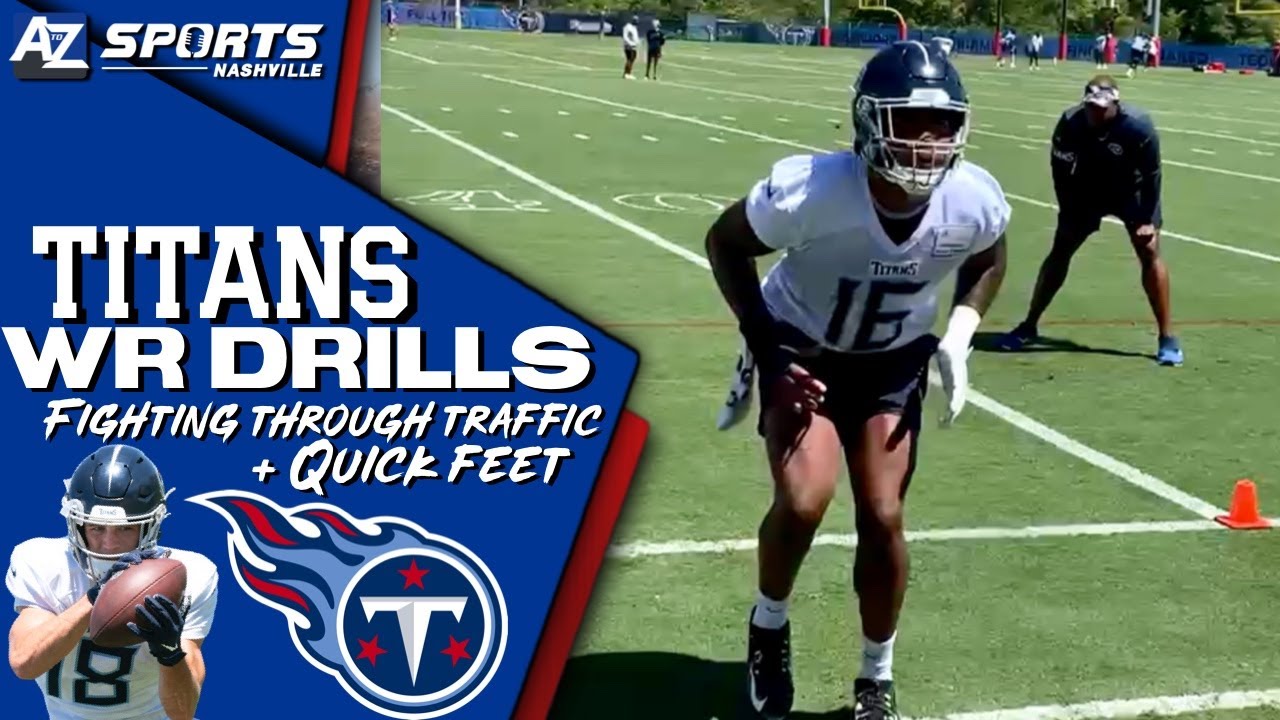 Titans WRs Quick Footwork + Contact After Catch Drills - YouTube