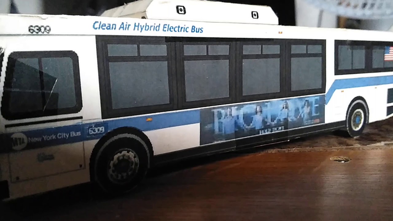 NYCT Paper Model Orion VII OG Hybrid Startup. - YouTube