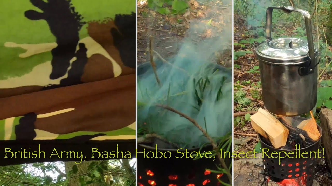 British Army DPM Basha, Ikea Hobo Stove Campfire & Natural Insect ...