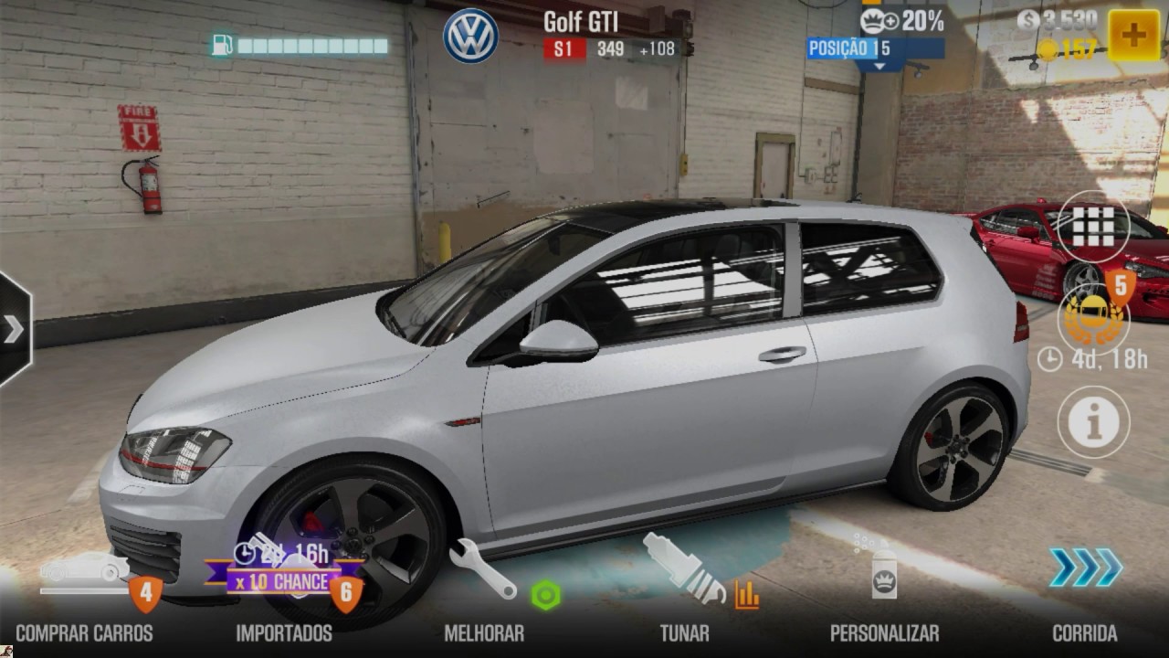 CSR2 - Regulando nitro, pressão do pneu e marcha golf GTI - YouTube