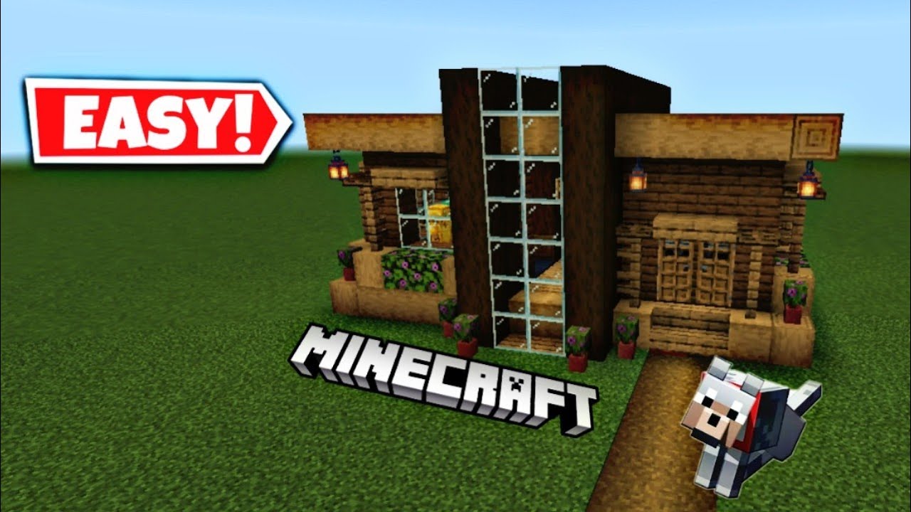 Minecraft: building a small survival wooden house: tutorial ||easy ...