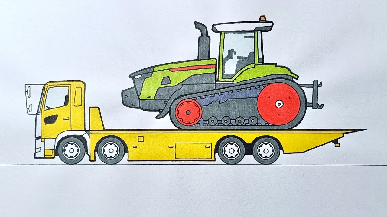 How to Draw a Flatbed Truck | Step by Step - YouTube