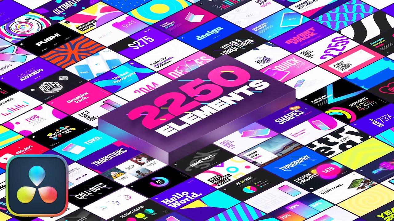 Ultimate Graphics Pack with 2250 Elements for Davinci Resolve (GIVEAWAY ...