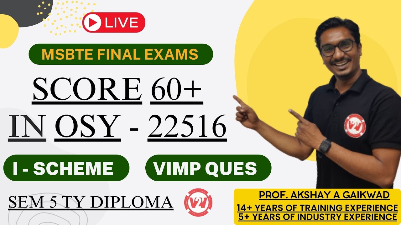 Score 60+ in OSY | Session - 2 | MSBTE SEM 5 OPERATING SYSTEM | TY DIPLOMA. - YouTube