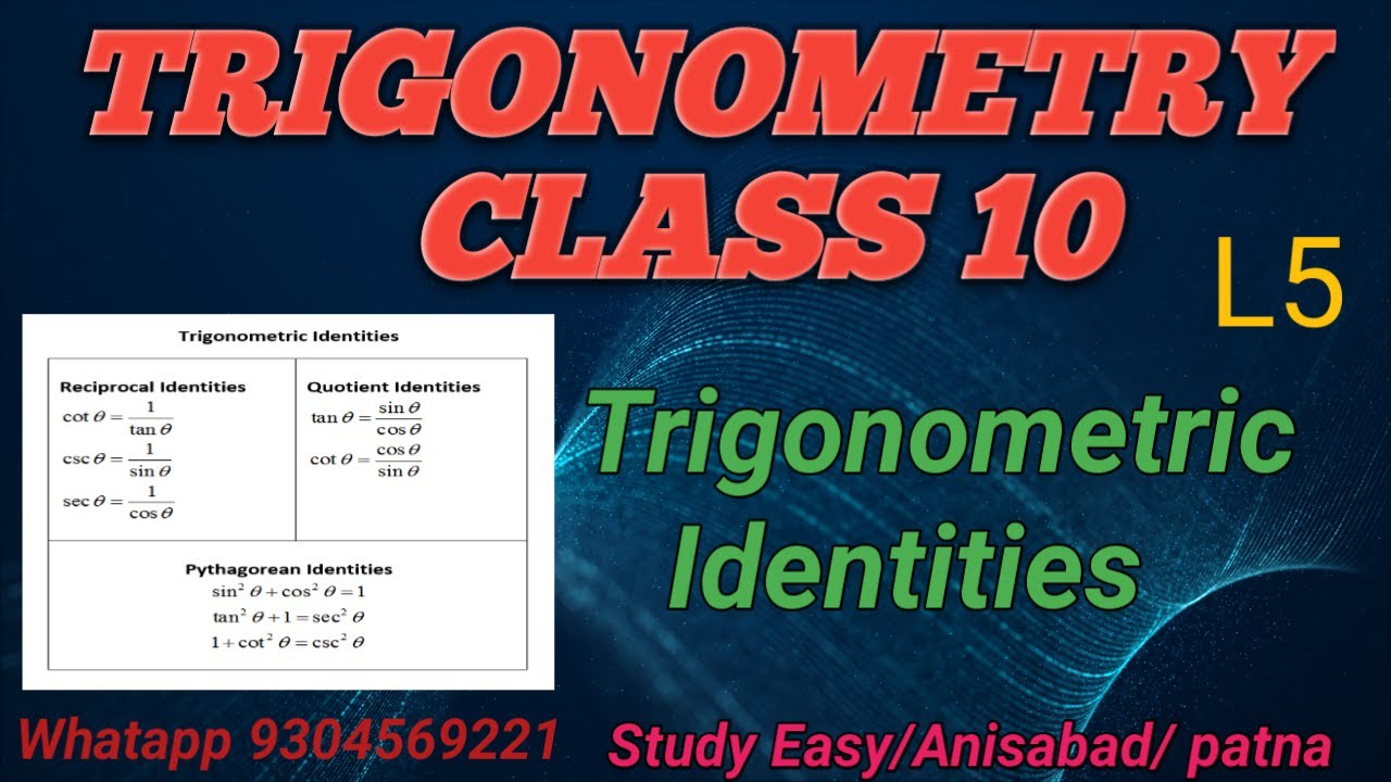 Trigonometry/Trigonometric Identities/ class 10/lecture 5 /cbse - YouTube