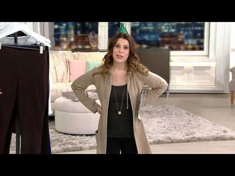 Susan Graver Weekend Cotton Spandex Leggings with Seam Detail on QVC