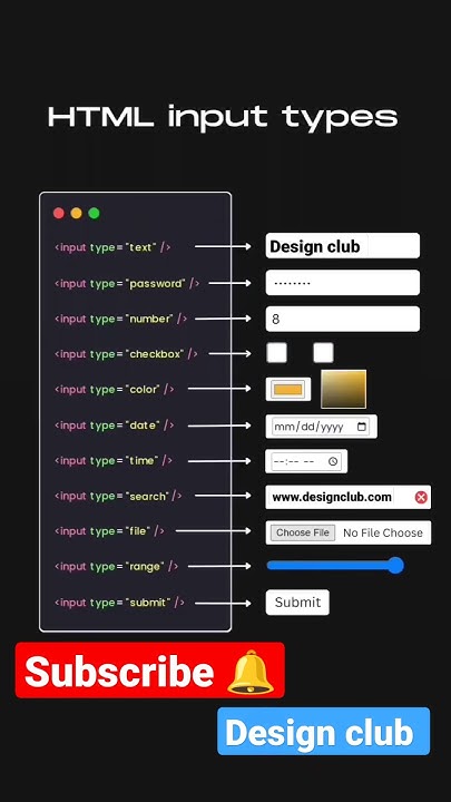 Html Input Types creativity #html #css #javascript - YouTube