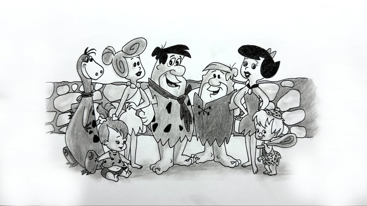 Drawing The Flintstones ️🎨 Bringing Bedrock to Life - YouTube