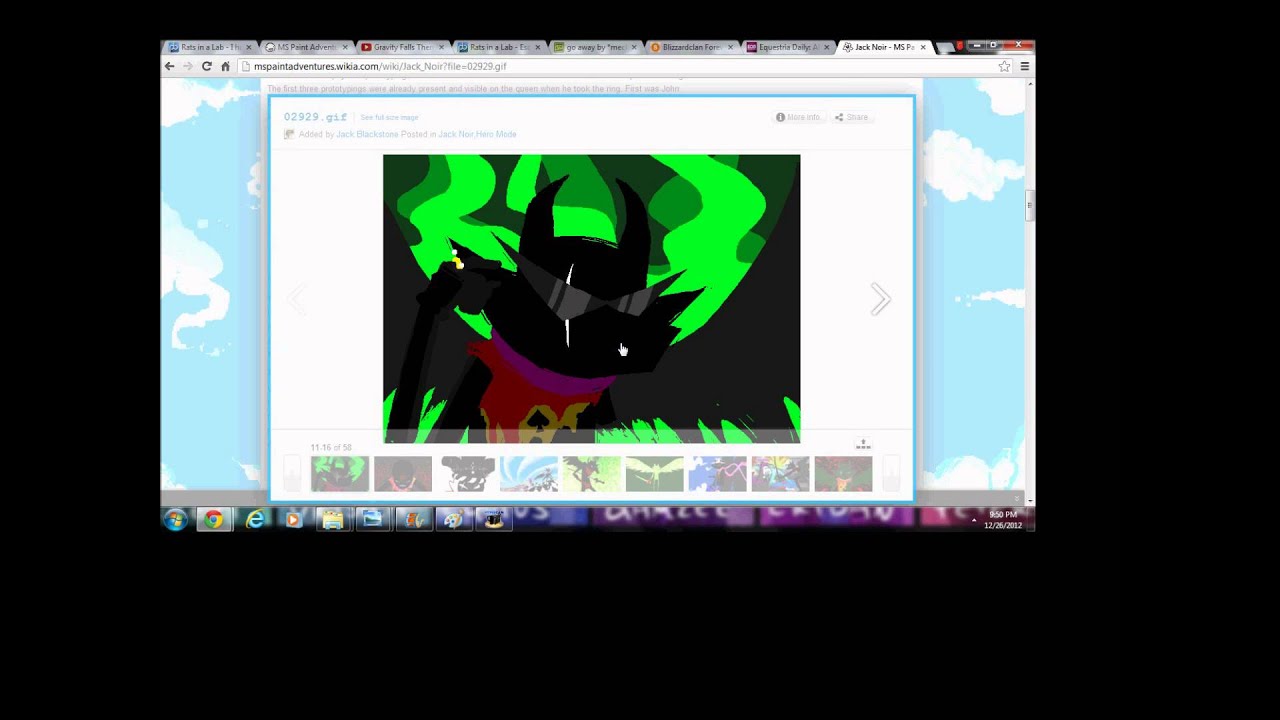 Jack Noir Homestuck Speedpaint (MS paint) - YouTube