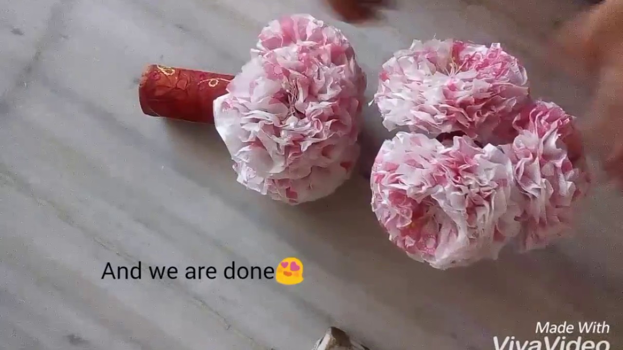 DIY home decor from scrap / tissue paper flowers / flower pot / easy ...