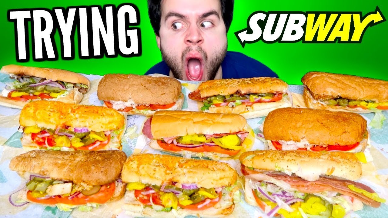 TRYING SUBWAY'S WHOLE MENU! - Subway Sandwich Restaurant Taste Test ...