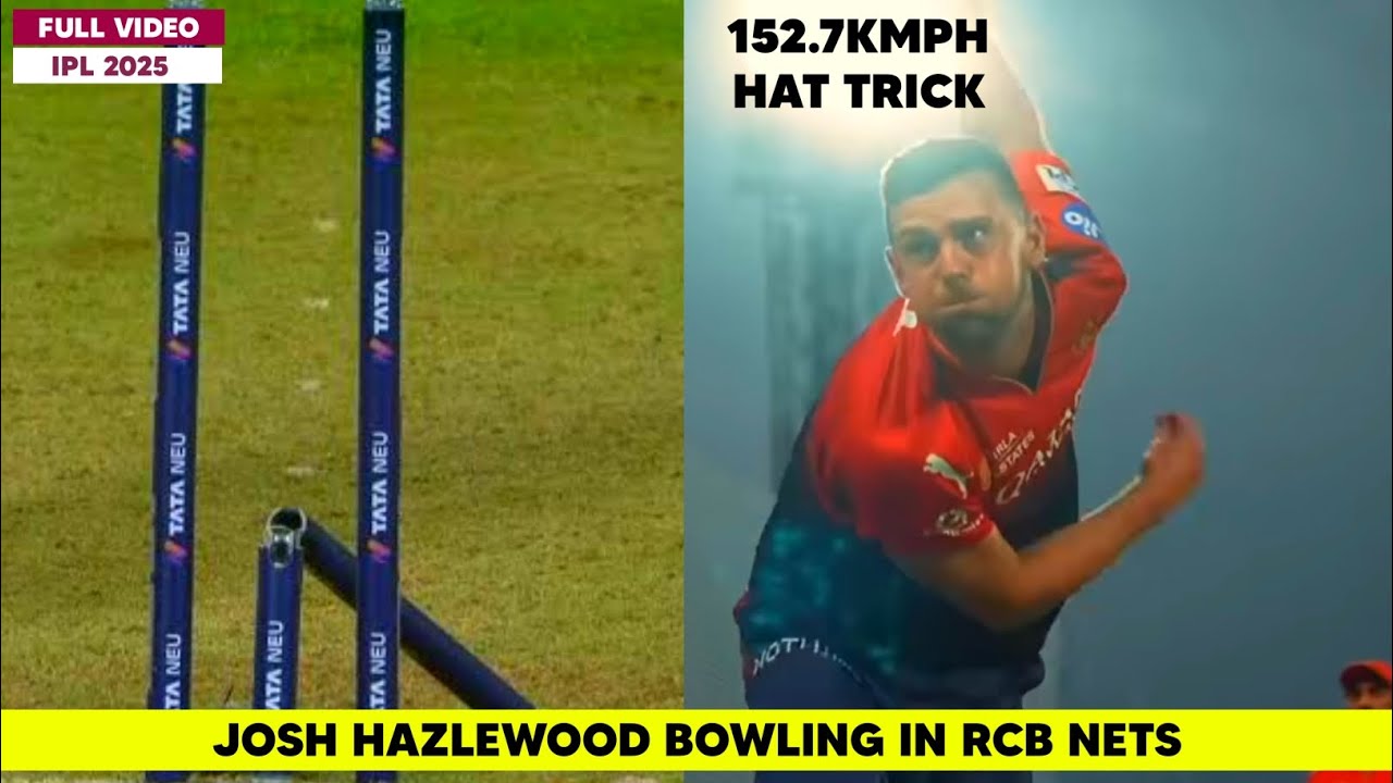 Josh Hazlewood Bowling in RCB Nets Today | Josh Hazlewood Hattrick in ...