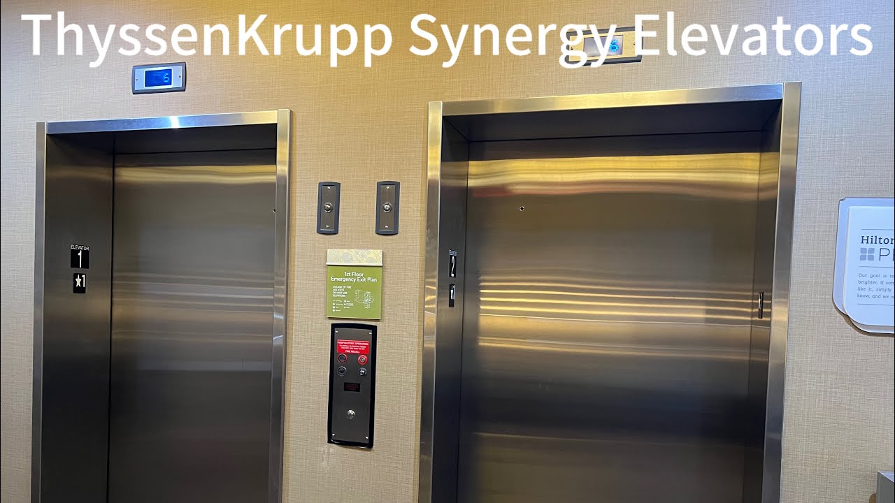 BUSY 2012 ThyssenKrupp Synergy Traction Elevators @ Hilton Garden Inn ...