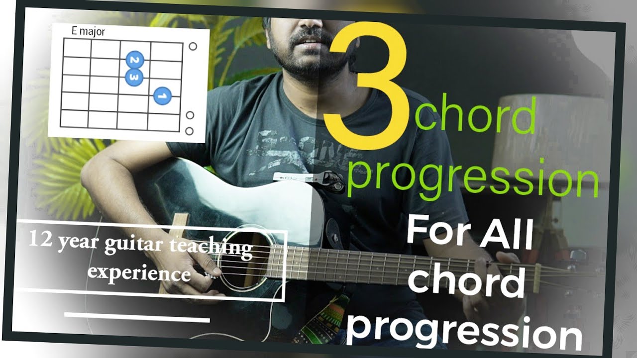 All guitar chords lesson | 3 chord relation for all major chord songs ...