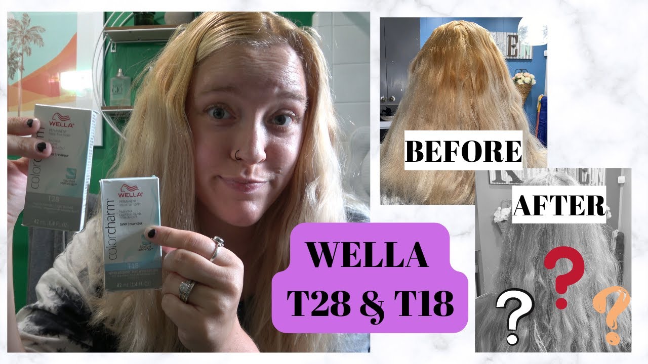 Toning my hair with Wella T28 & T18 - YouTube