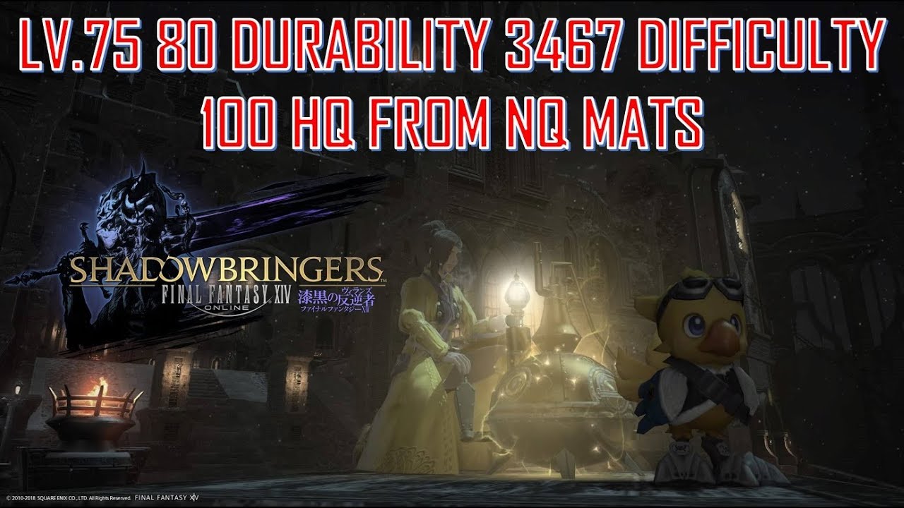 Final Fantasy XIV - Lv75 3467 Difficulty 80 Durability NON Specialist Macro - YouTube