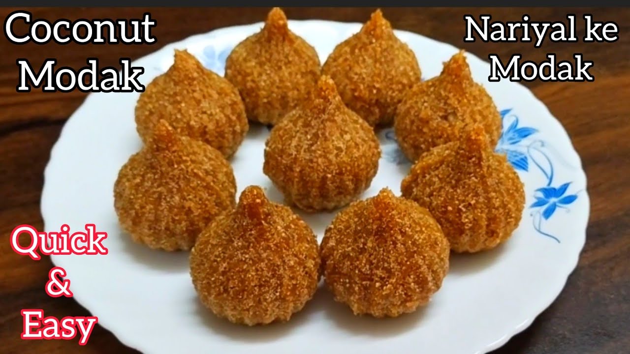 तोंडात विरघळणारे ओल्या नारळाचे मोदक बनवा १५ मिनिटात l Coconut Modak in ...
