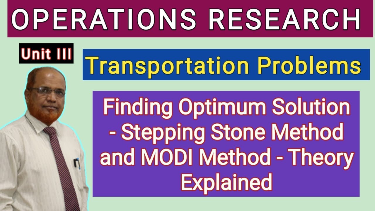 Operations Research I Transportation Problems I finding optimum ...