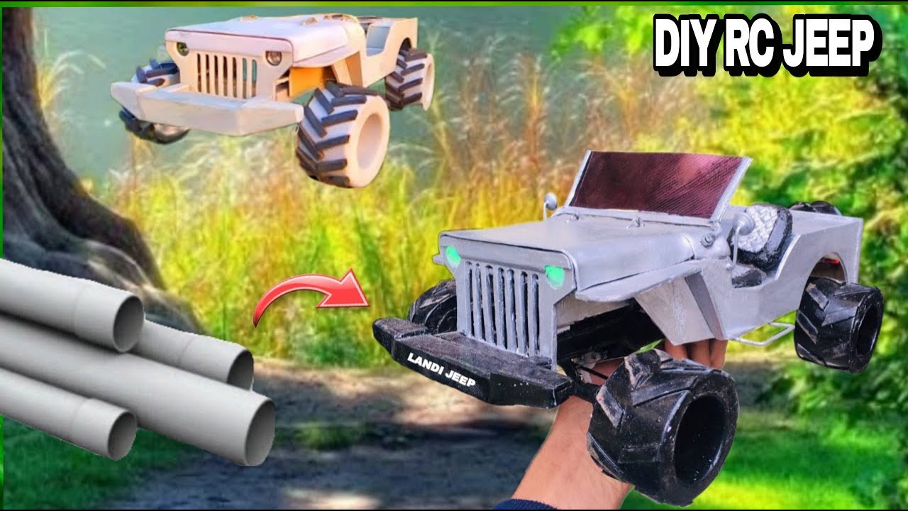 घर पर बनाएं Mini RC Jeep . DIY RC Jeep at home with pvc pipe sheet l ...
