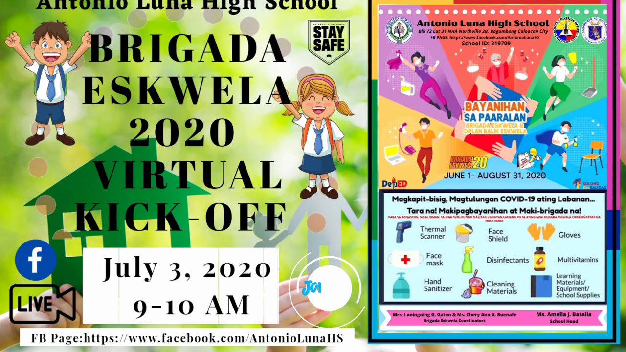 Antonio Luna HS Brigada Eskwela 2020 Virtual Kick off Invitation - YouTube