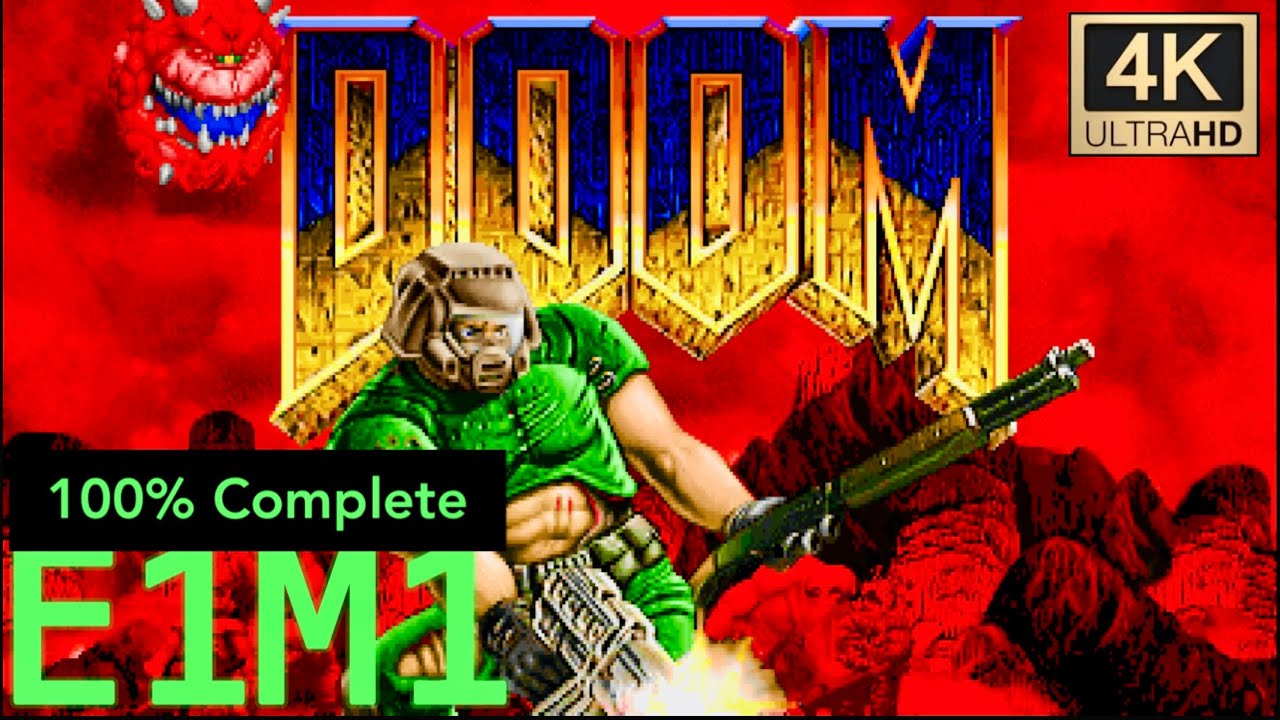 둠 리마스터 100% 공략 - E1M1 Hanger / DOOM 4K ReMastered 100% Complete - E1M1 ...