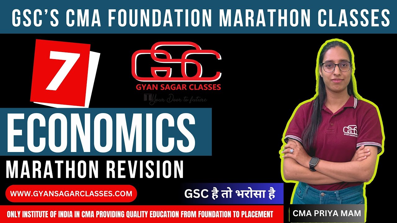CMA FOUNDATION ECONOMICS MARATHON PART 7 | CMA PRIYA MAM | GYAN SAGAR ...