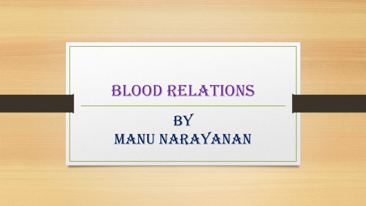 LOGICAL REASONING - BLOOD RELATIONS - YouTube