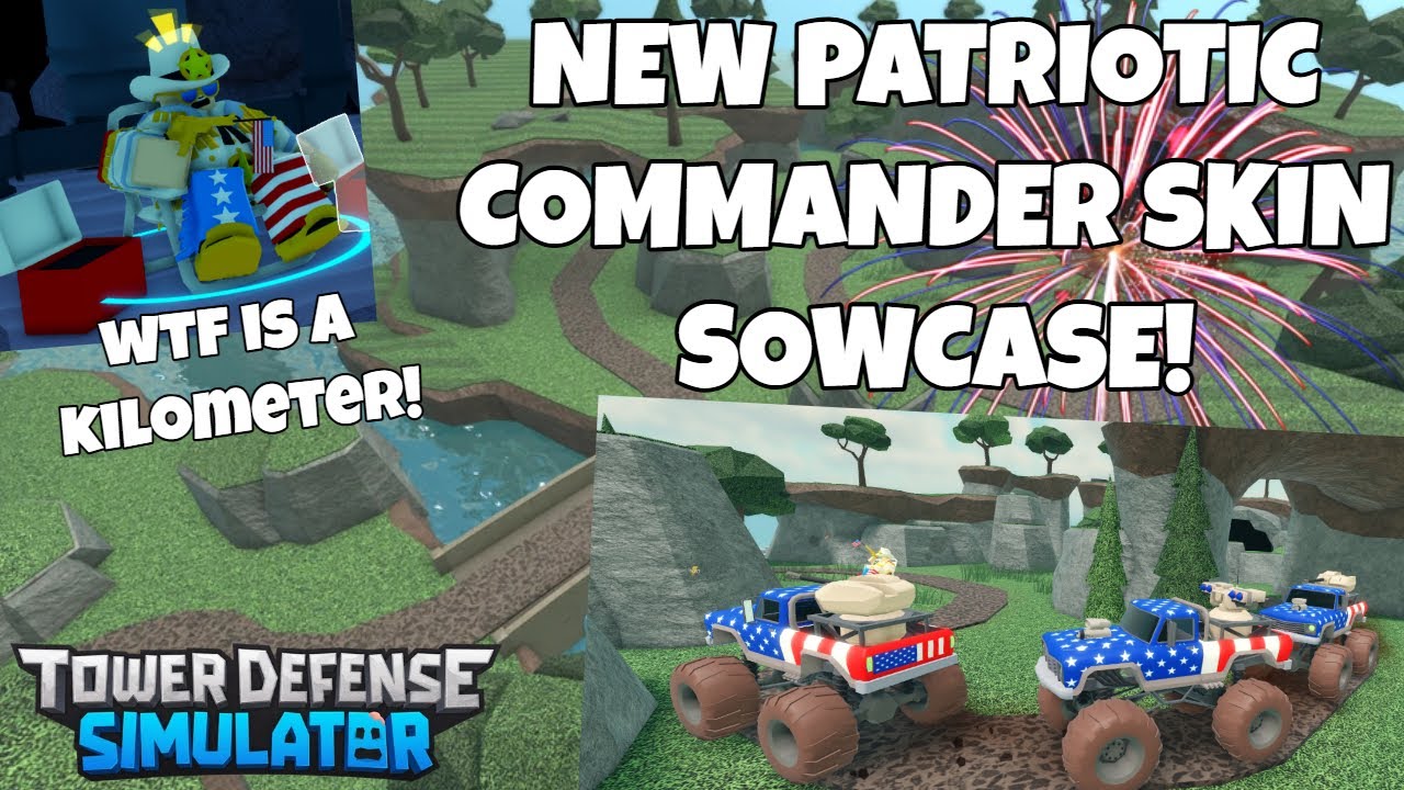 NEW PATRIOTIC COMMANDER SKIN SHOWCASE! | Roblox Tower Defense Simulator ...