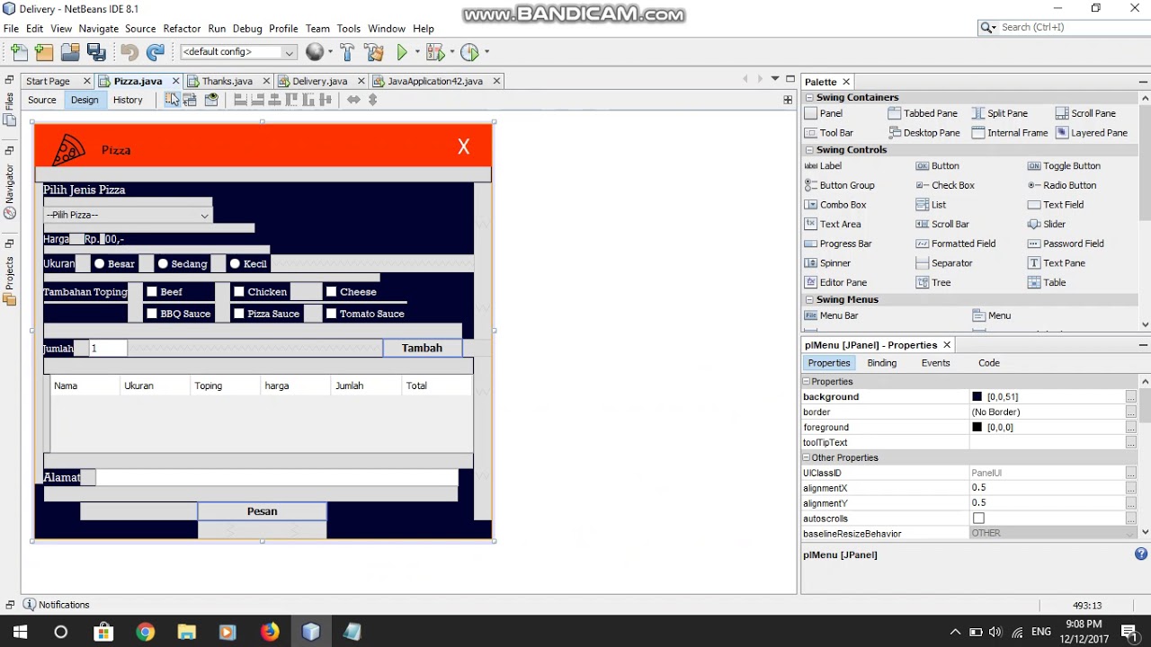 Tubes PBO "Aplikasi delivery Pizza menggunakan Netbeans" - YouTube