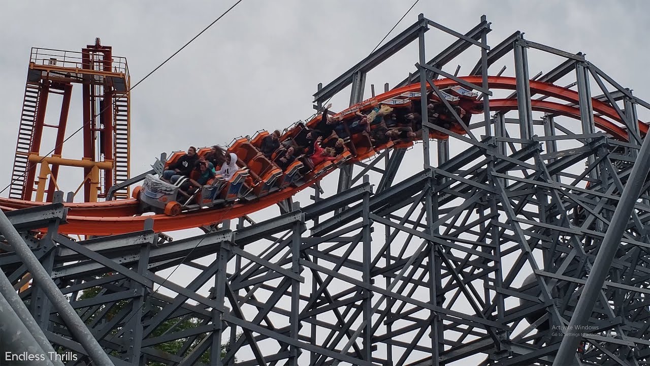 Wicked Cyclone off-ride 4K 60fps Six Flags New England - YouTube