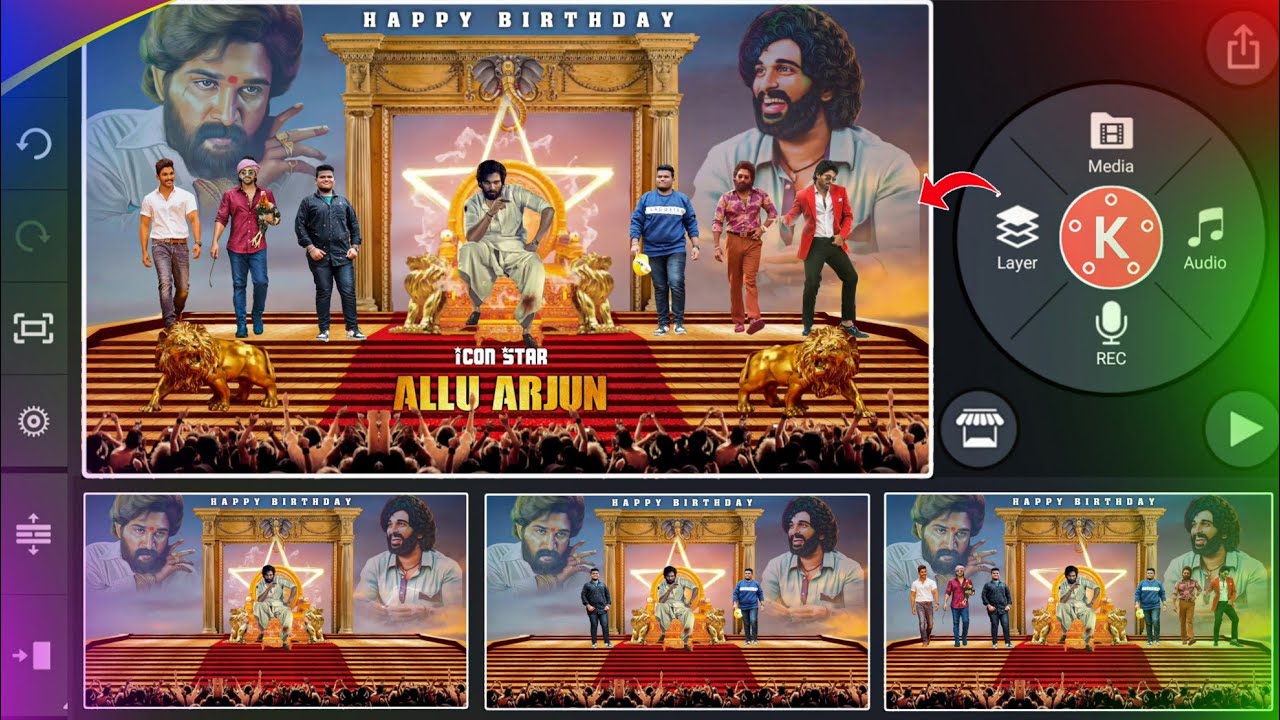 🔥Allu Arjun Birthday Video Editing in Kinemaster || Birthday Video Editing || #Icon_Star_Allu ...