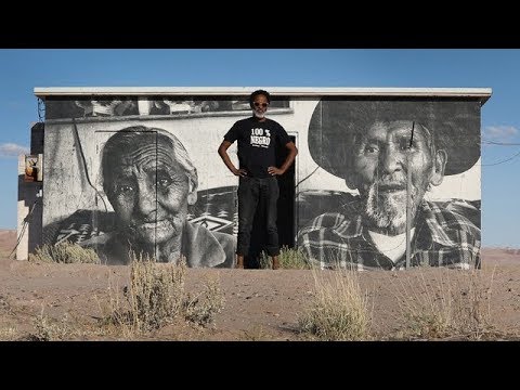 This street artist portrays Navajo life with large scale murals - YouTube