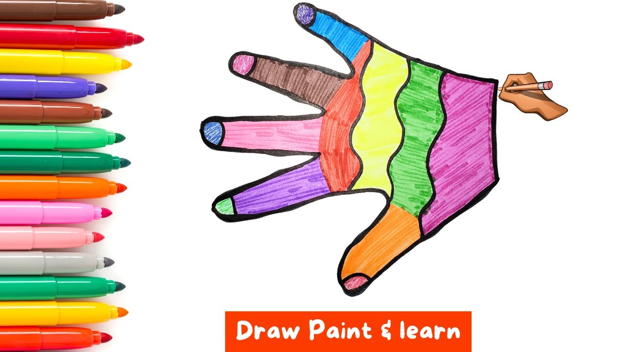 Learn to draw hand for kids | Learn Colors, draw hand, Colors name for ...