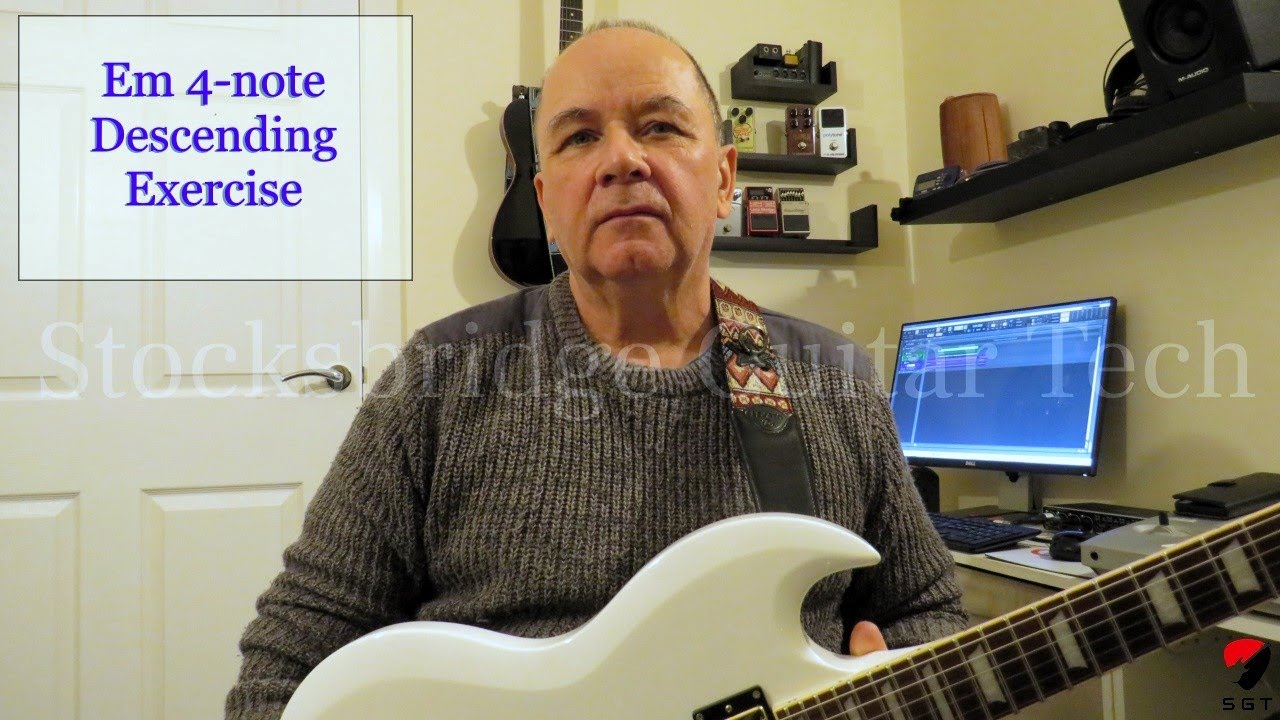 Minor Scale 4 Note Descending Exercise Guitar Lesson - YouTube