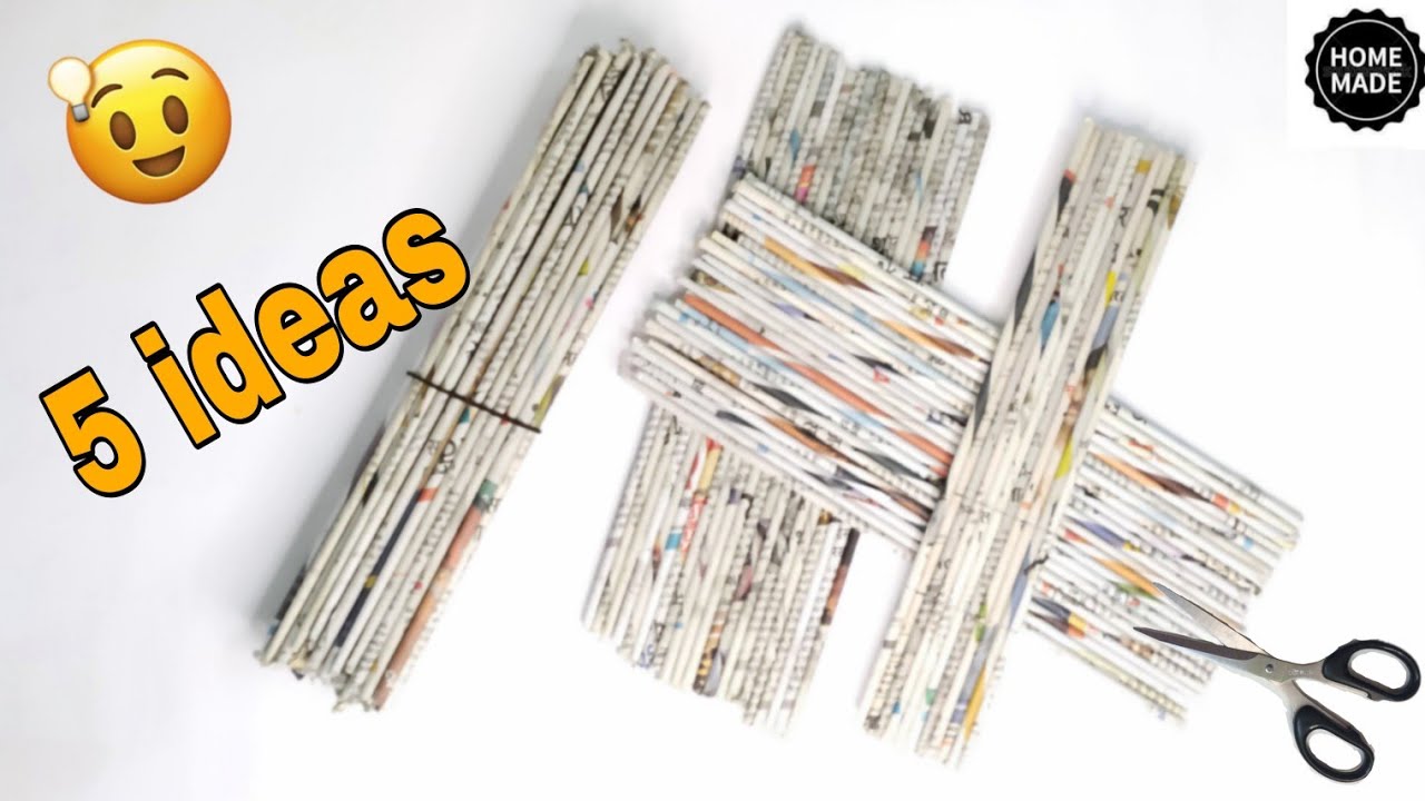 5 ideas of Newspaper craft | best out of waste craft idea | recycle ...