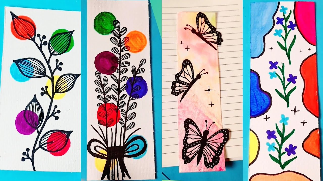 4 Beautiful Bookmark Art Idea 😯💖 Easy Bookmark Art For Beginners - YouTube